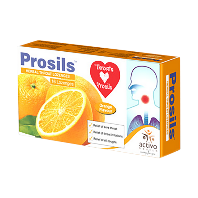Prosils Herbal Throat Lozenges Orange Flavour 16's – Royal Pharmacy