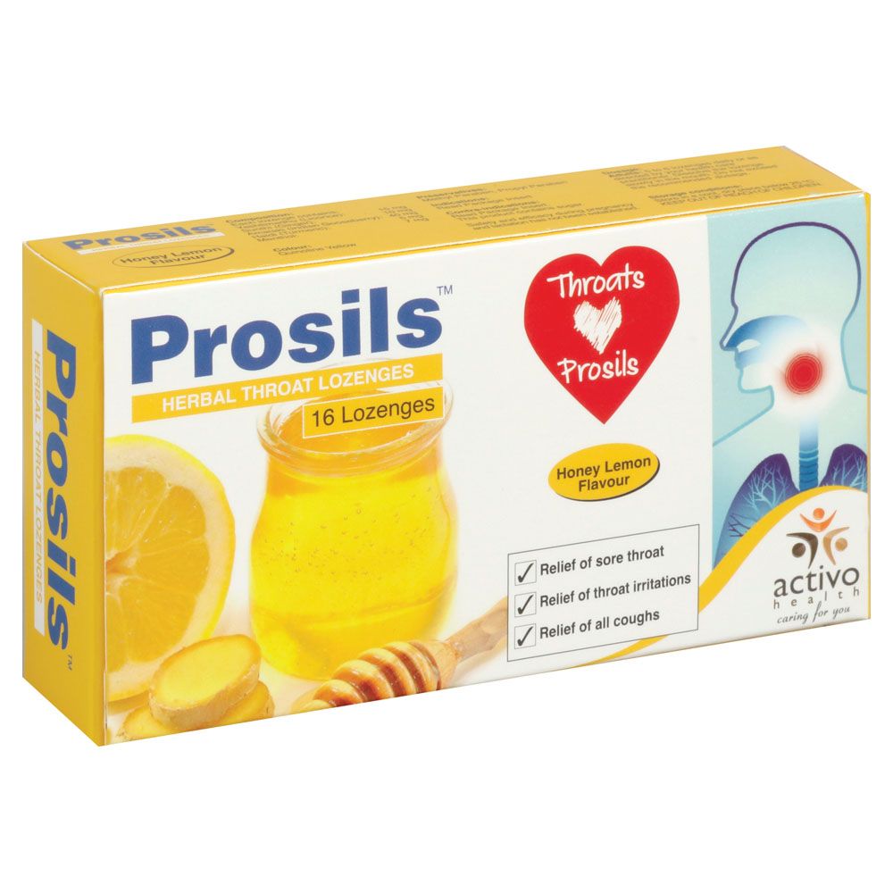 Prosils Herbal Throat Lozenges Honey Lemon Flavour 16's – Royal Pharmacy